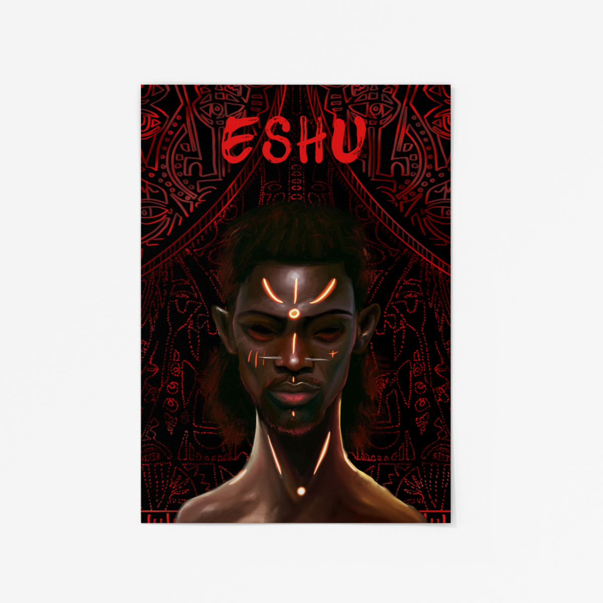 Buy Framed Eshu Holographic Art Print - Yoruba Orisa African Mythology ...